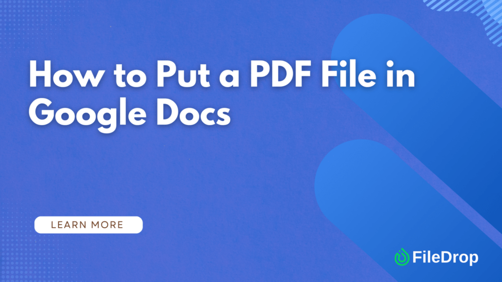 How To Insert A PDF File In Google Docs